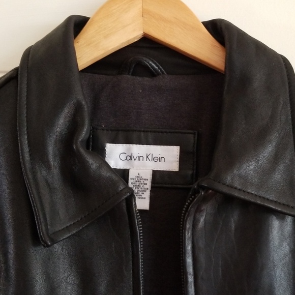 Calvin Klein | Jackets & Coats | Calvin Klein Leather Jacket | Poshmark